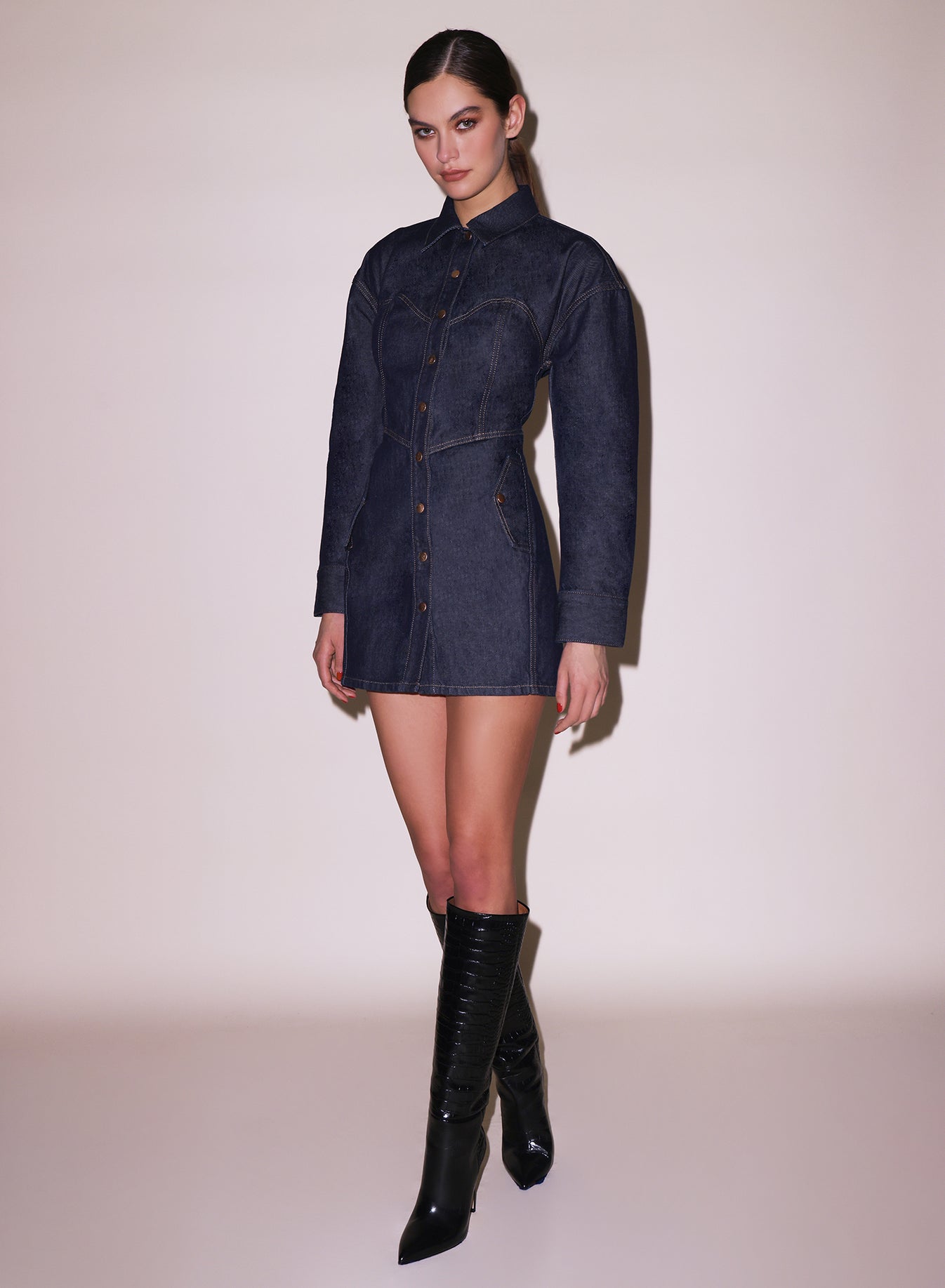 Indigo Denim Shirt Dress | Fleur du Mal