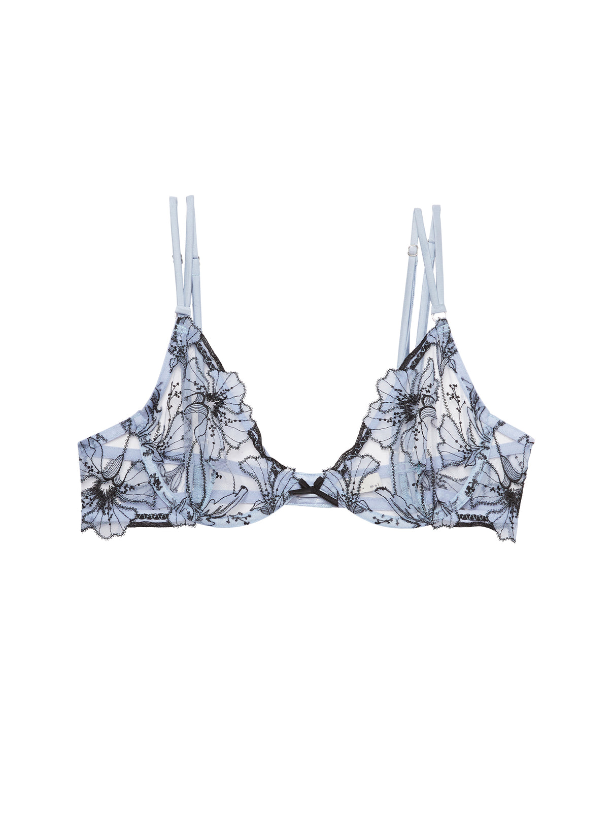 Crystal Blue Harper Embroidery Demi Bra | Fleur du Mal