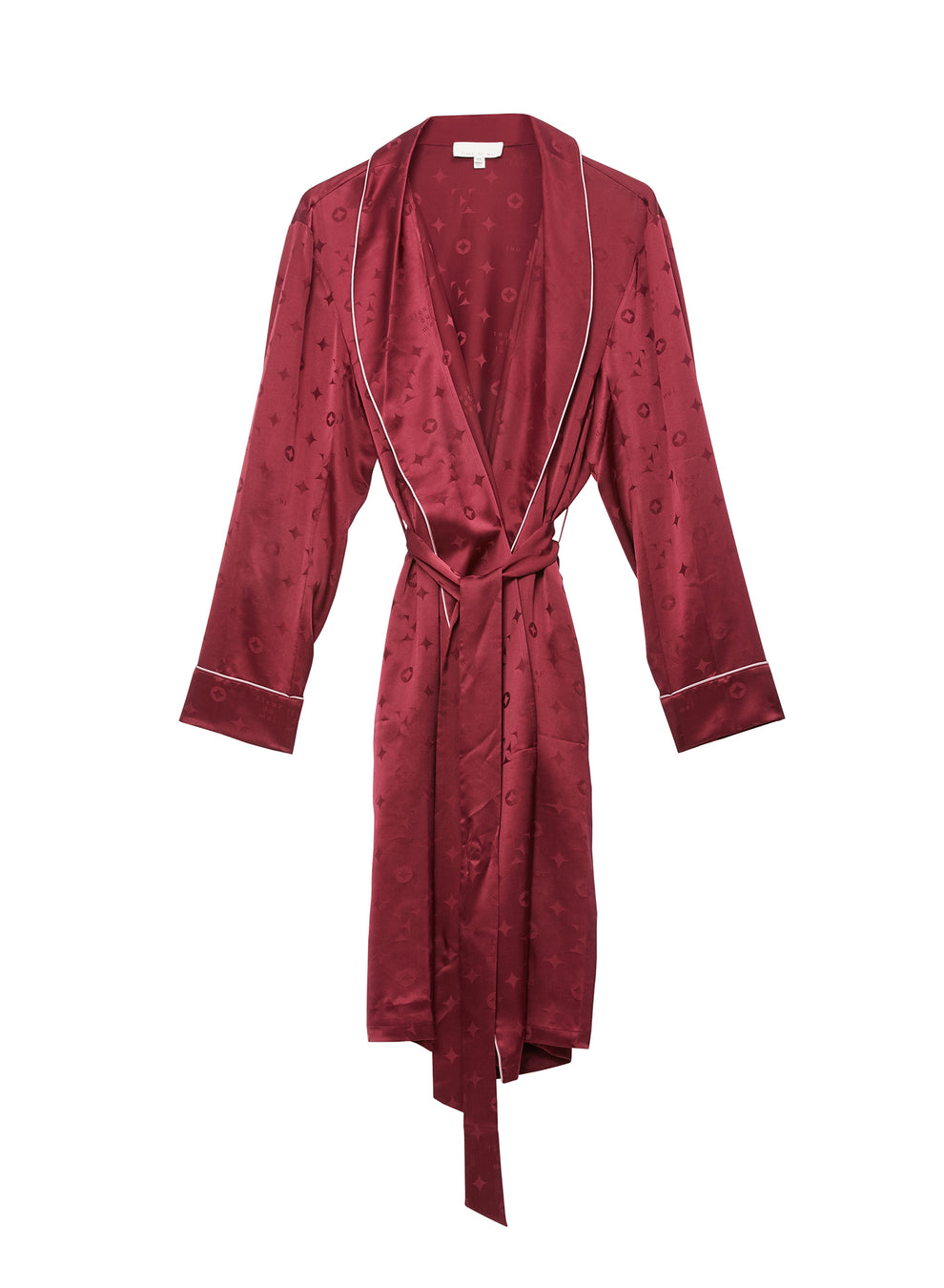Burgundy Silk Jacquard Robe | Fleur du Mal