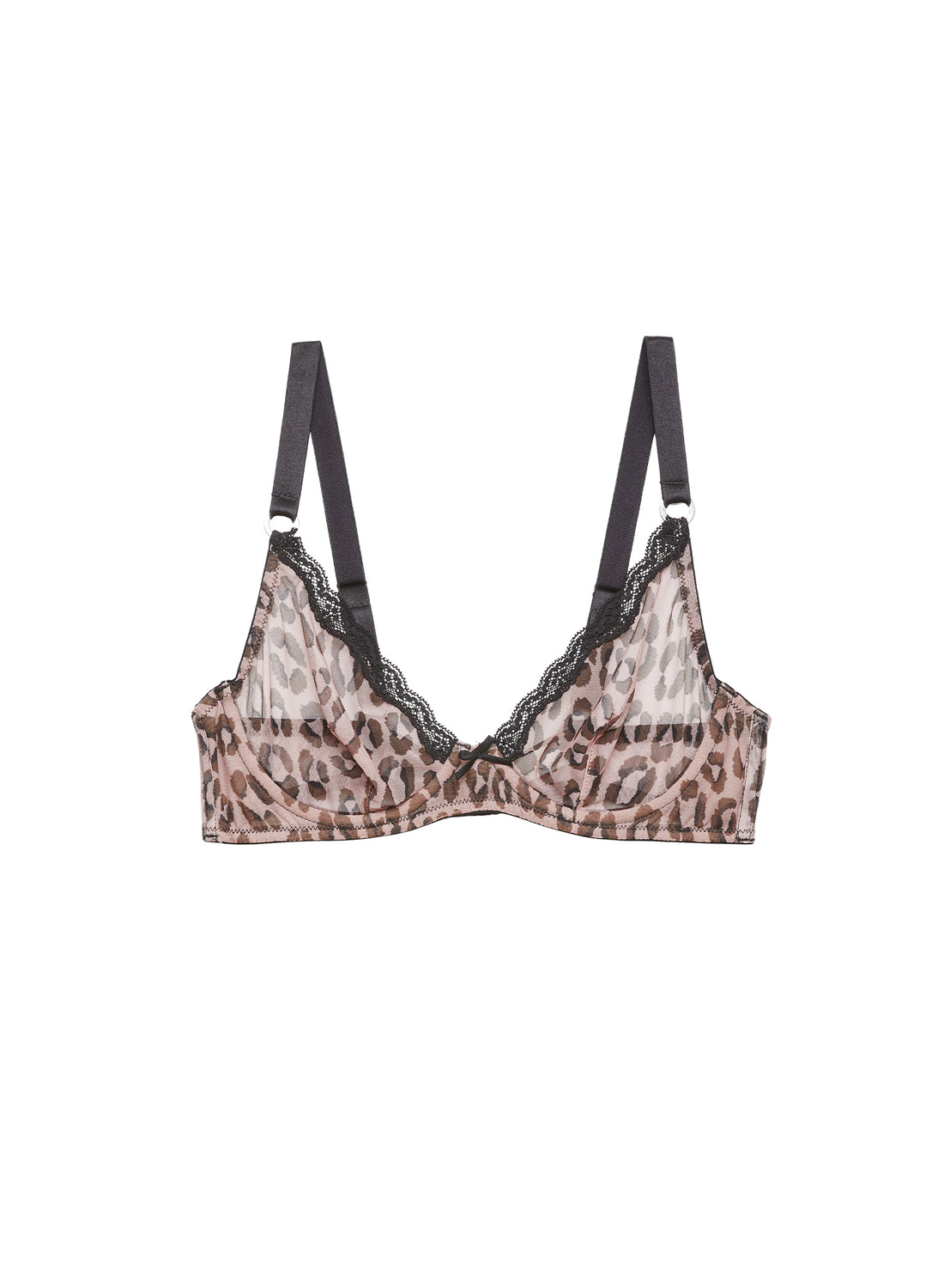 Leopard Print Sheer Tulle Demi Bra | Fleur du Mal