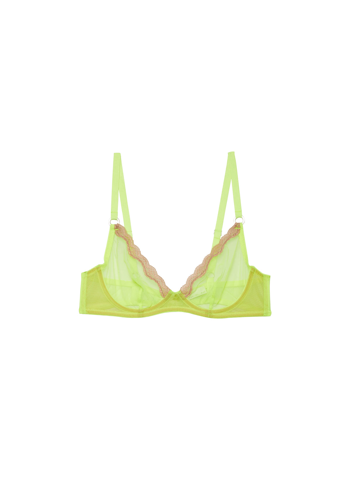 Neon Yellow Sheer Tulle Demi Bra | Fleur du Mal