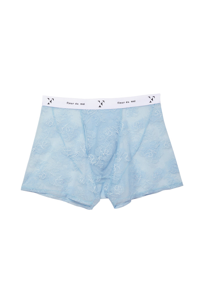 Denim Blue Men's Bouquet Lace Boxer Brief | Fleur du Mal