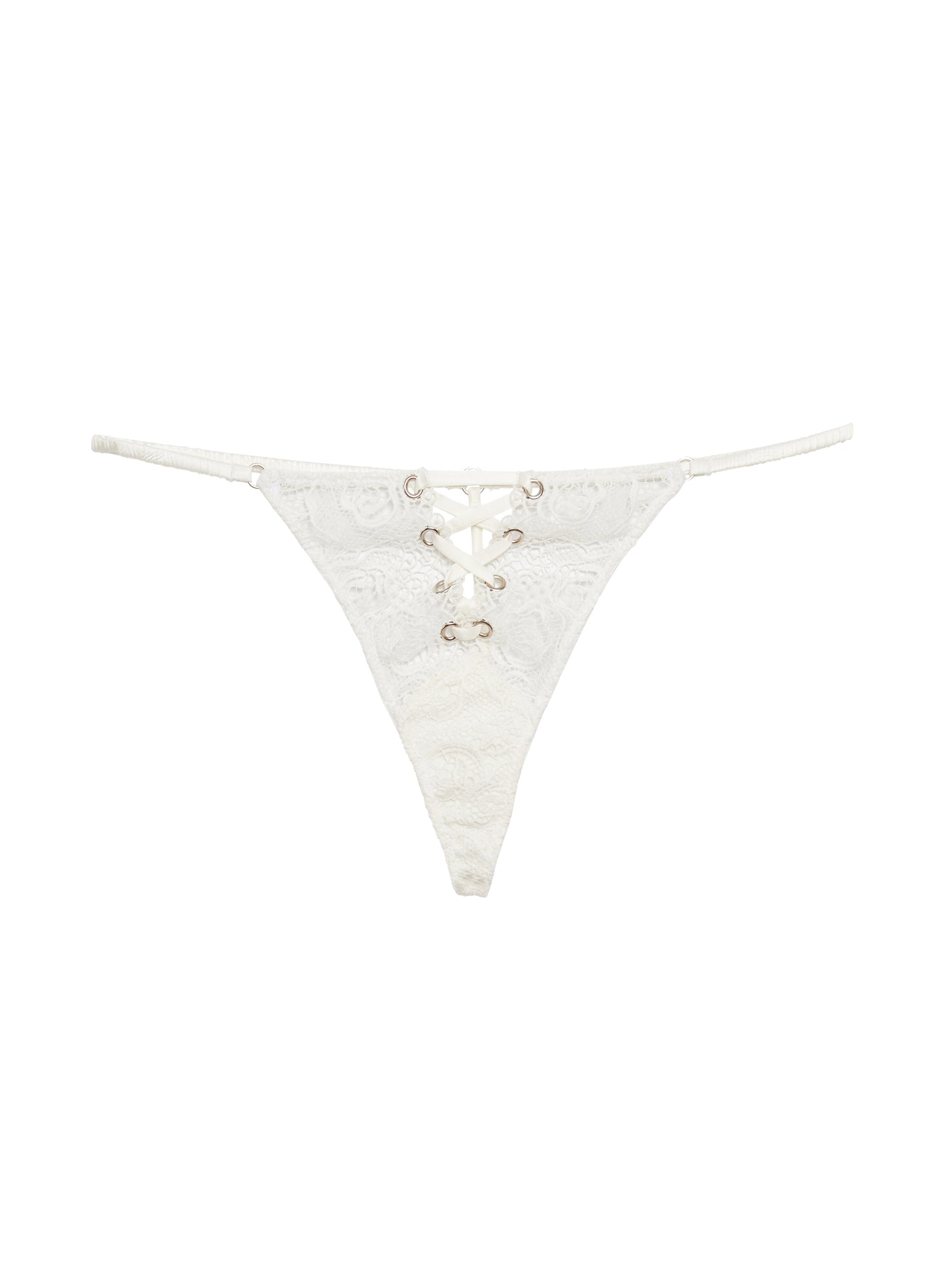 Eyelet Embroidery Lace Up V-String | Fleur du Mal