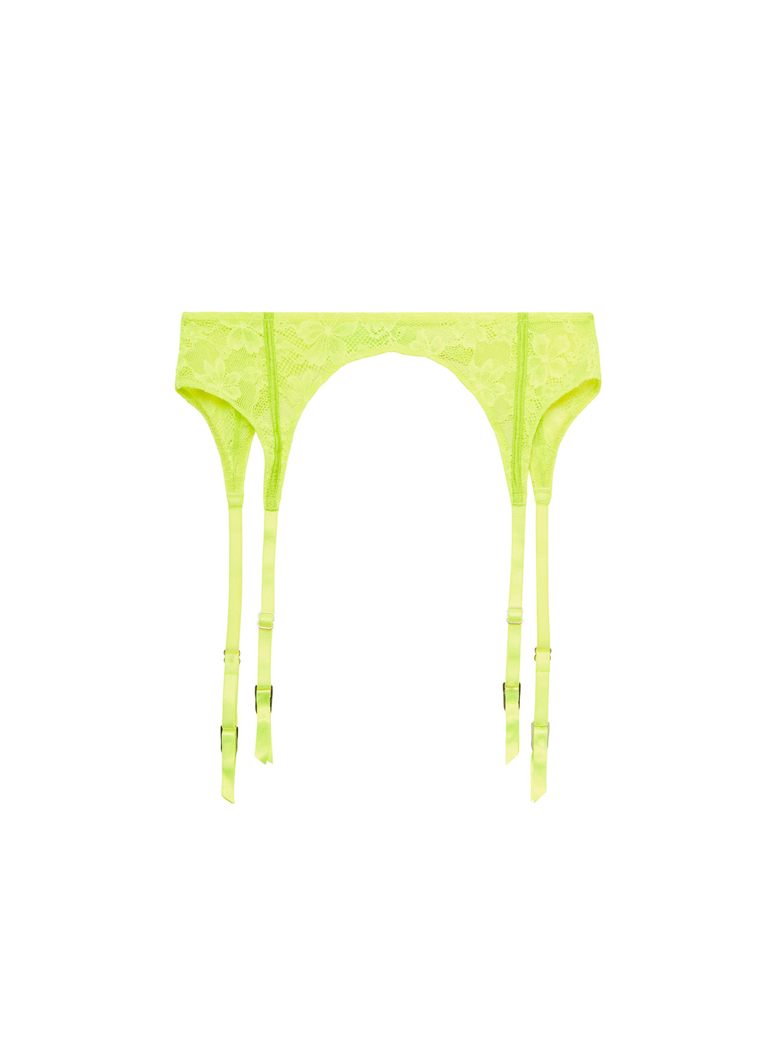 Neon Yellow Le Stretch Lace Garter Belt | Fleur du Mal