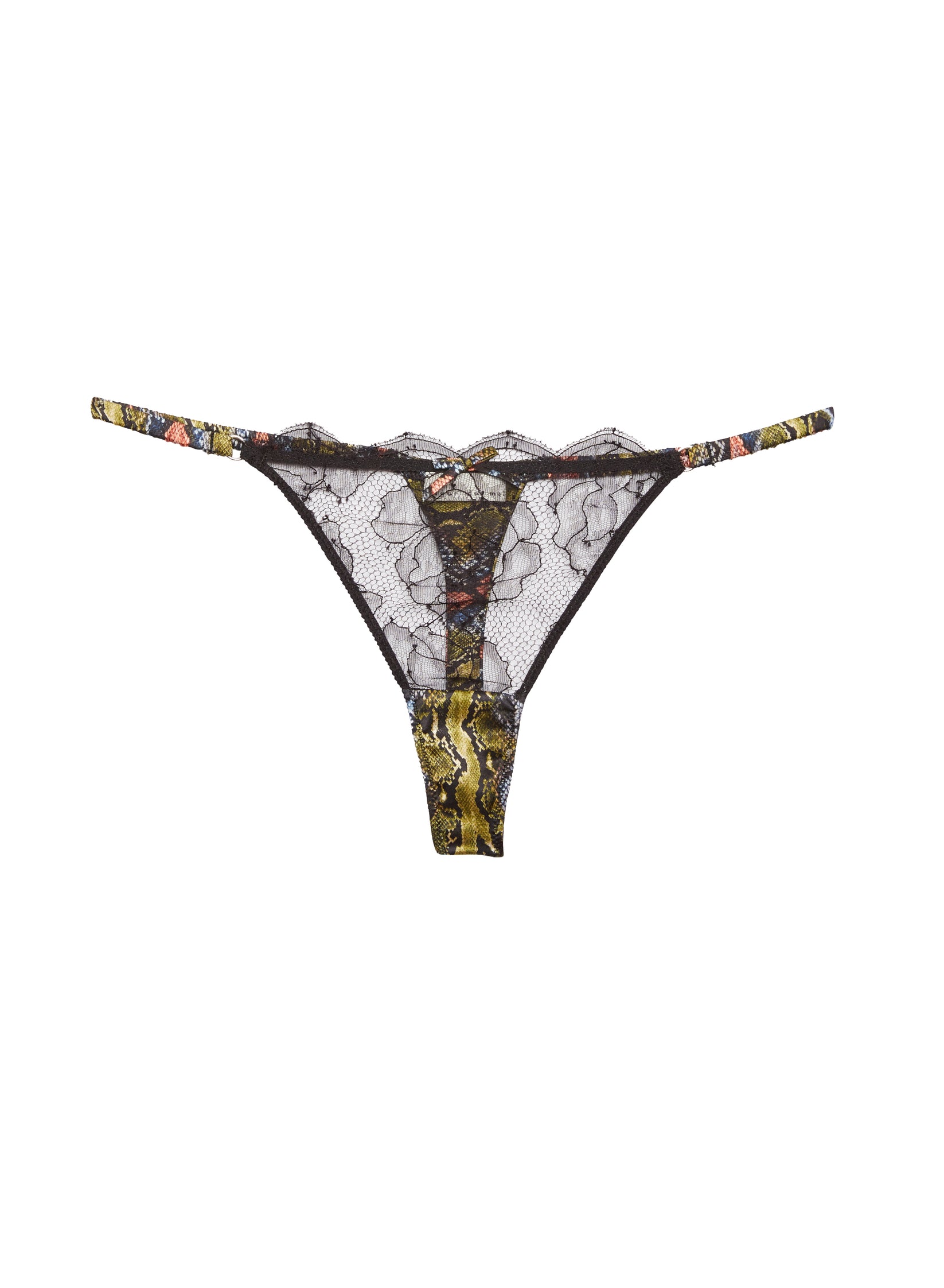 Snake Print Rose Lace Thong | Fleur du Mal